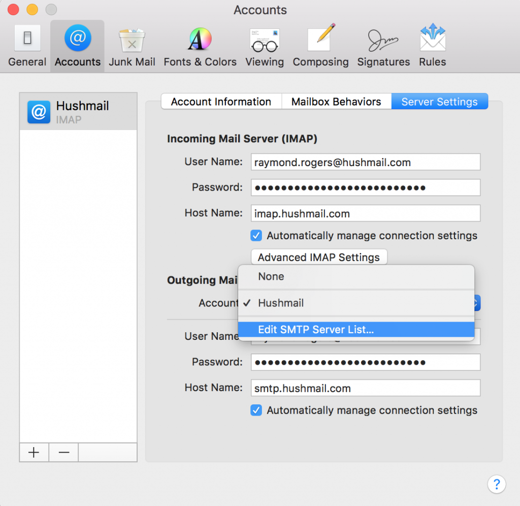 Hushmail Setup – Mac Mail – Brighter Vision Knowledge Base