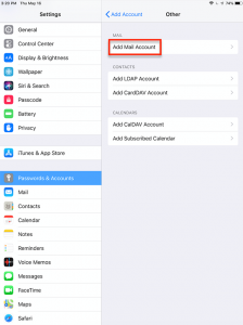 Webmail Setup – iPad – Brighter Vision Knowledge Base