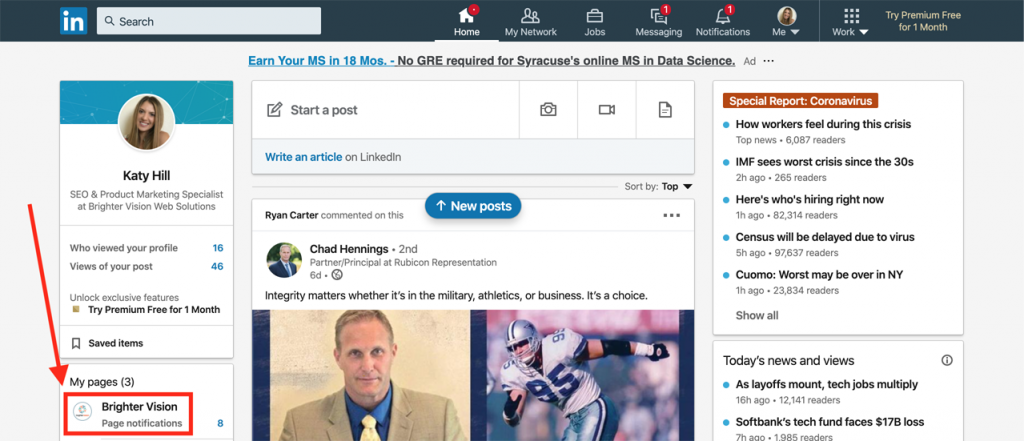 How Do I Find the URL for My LinkedIn Page? – Brighter Vision Knowledge ...